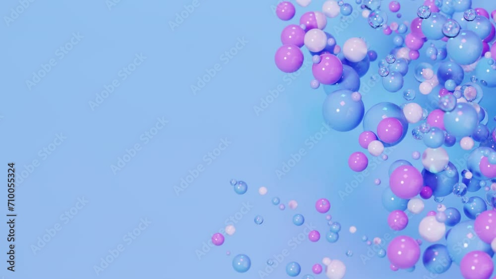 Abstract 3d spheres loop animation. Modern bright background, Copy ...