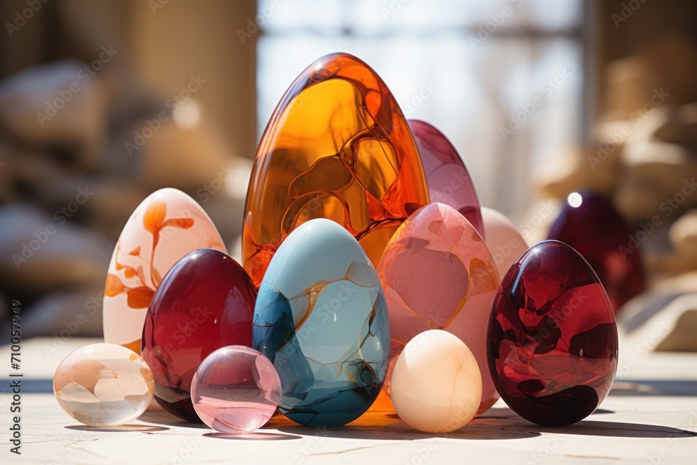 An abstract, artistic composition focusing on Easter themes, using ...