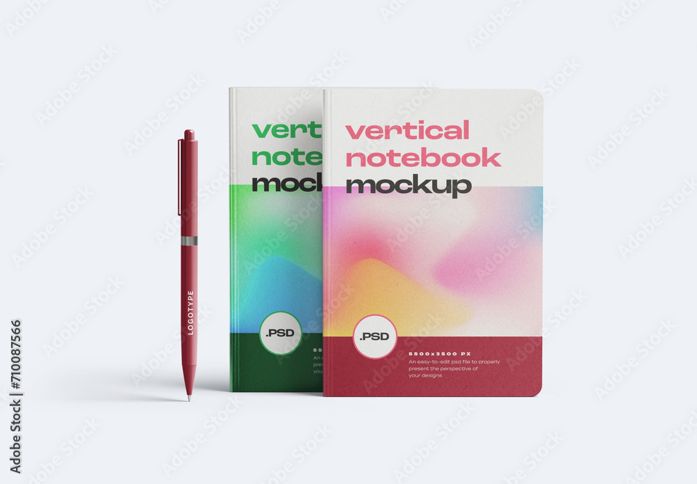 Vertical Notebook Mockup Stock Template | Adobe Stock