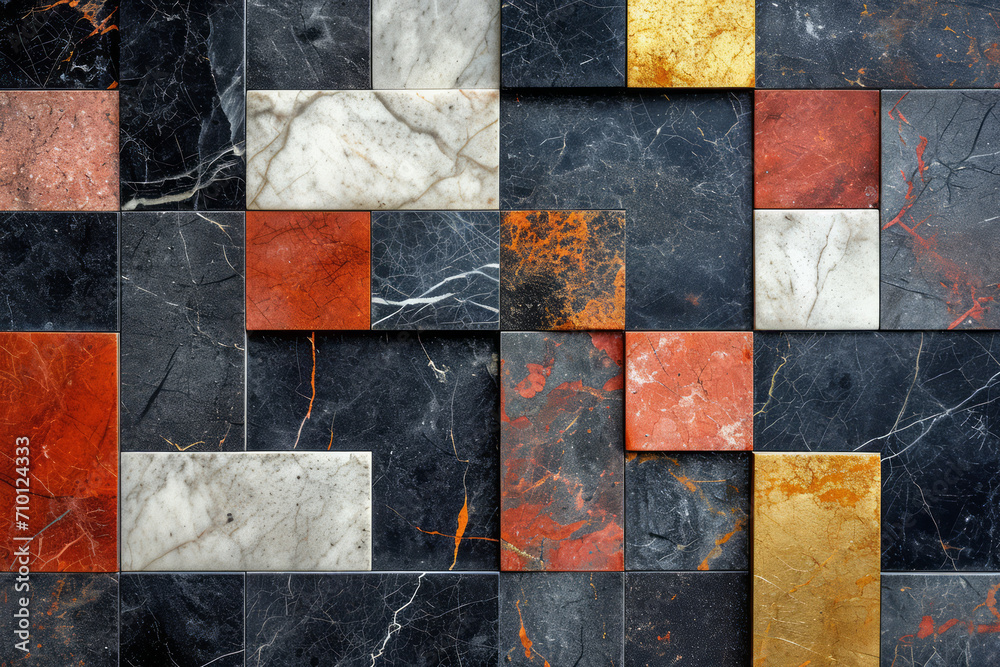 Non repeating tile, art deco inspired interior wallpaper, carved, hand ...