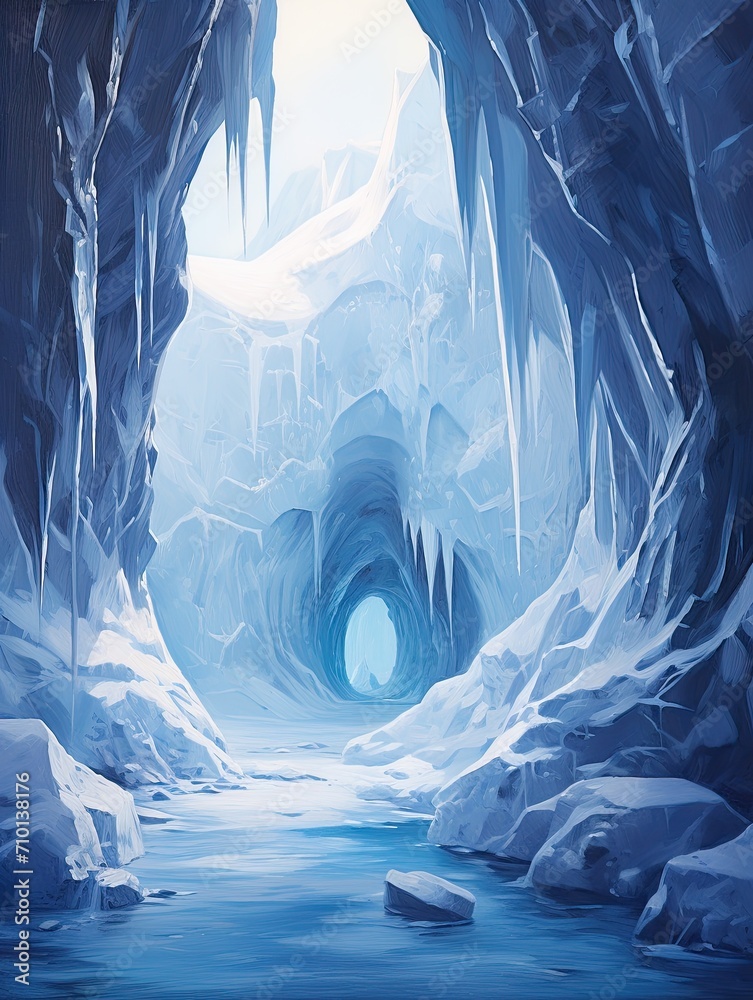 Ice Caves Wall Art: Frozen Wonders Captured in Stunning Images Stock ...