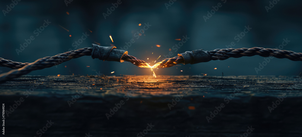 Electric Spark Between Two Bare Wires. A captivating close-up of ...