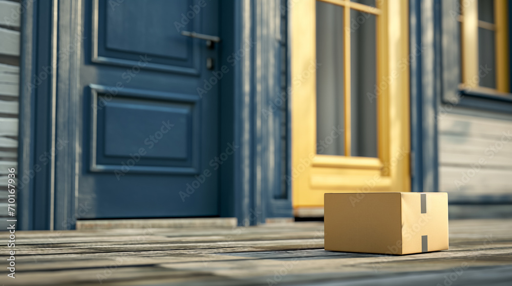 Online shopping delivery service concept. Cardboard parcel box ...