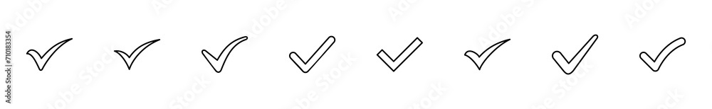 Check mark set. Check mark icon. Tick mark symbol vector Stock Vector ...