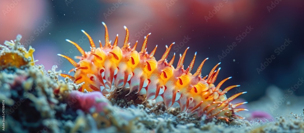 Underwater photography of a toxic spiky fireworm, belonging to ...