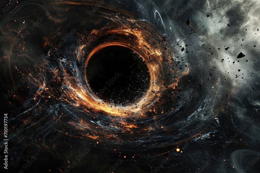 A mysterious vortex of infinite depth swirls within the vastness of the ...