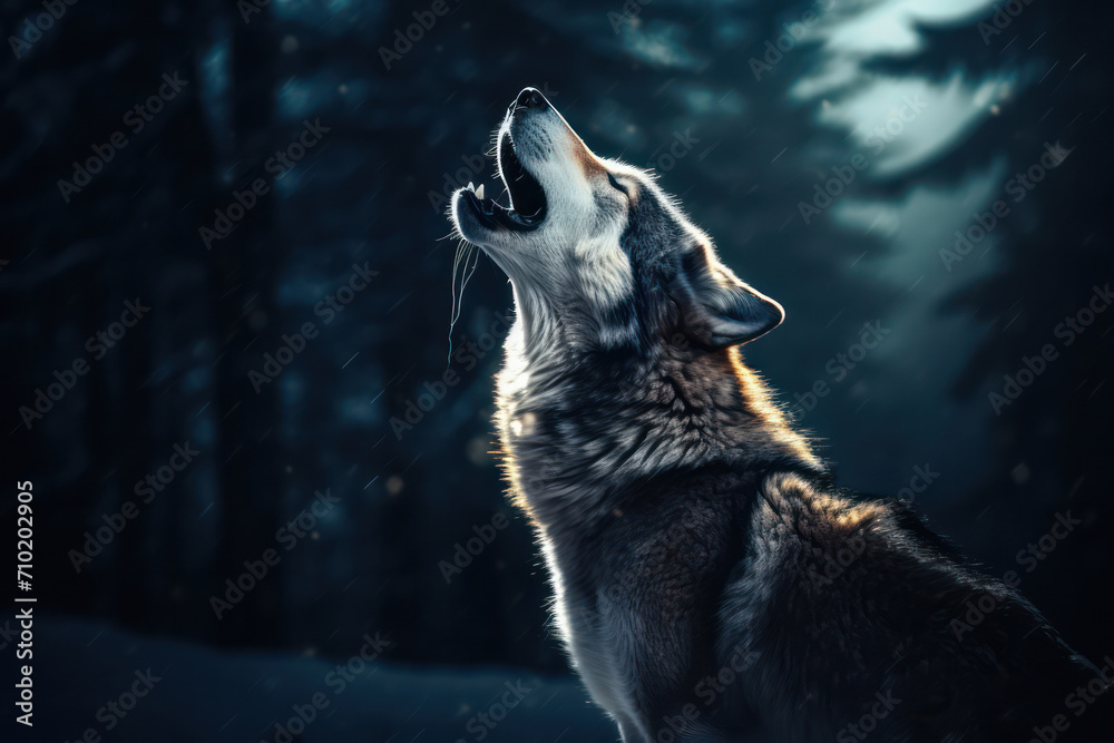 Majestic Winter Howl: A Beautiful White Wolf, a Shepherd Husky Mix ...