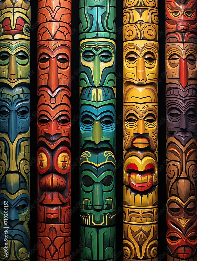 Ancestral Spirits: Totem Poles Wall Art Unveiling Heritage in ...