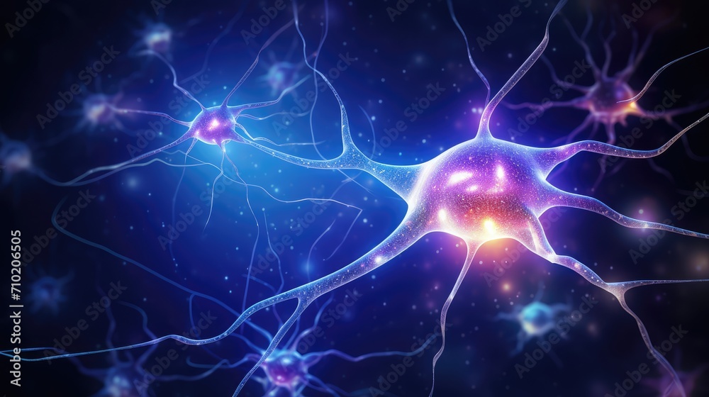 Complex neuronal network neurons synapses in brain. Explore neural ...