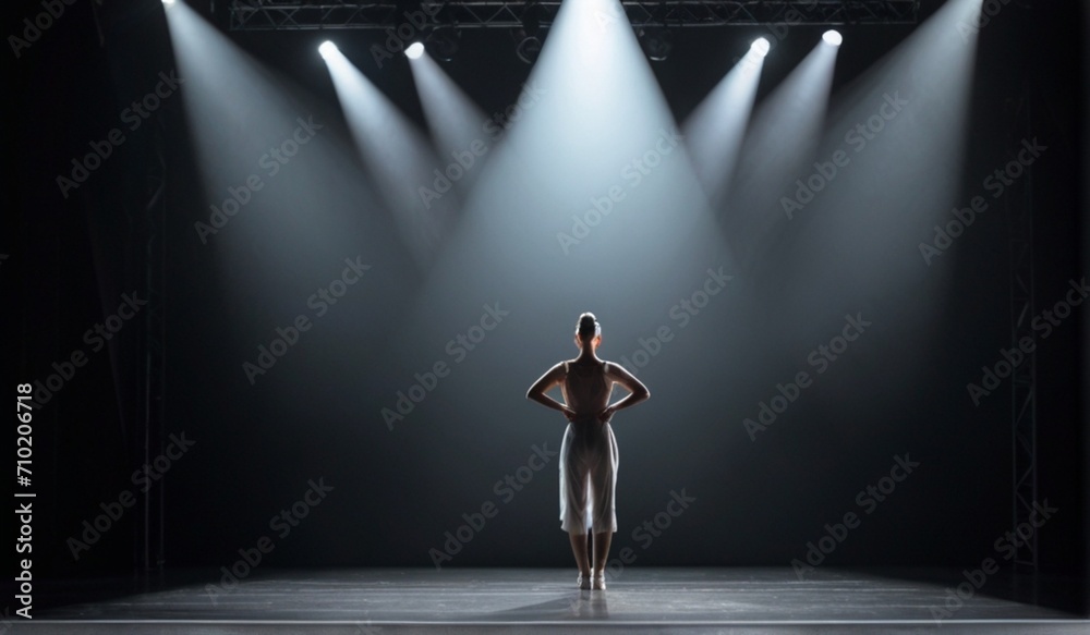 Modern dance stage light background with spotlight illuminated for ...