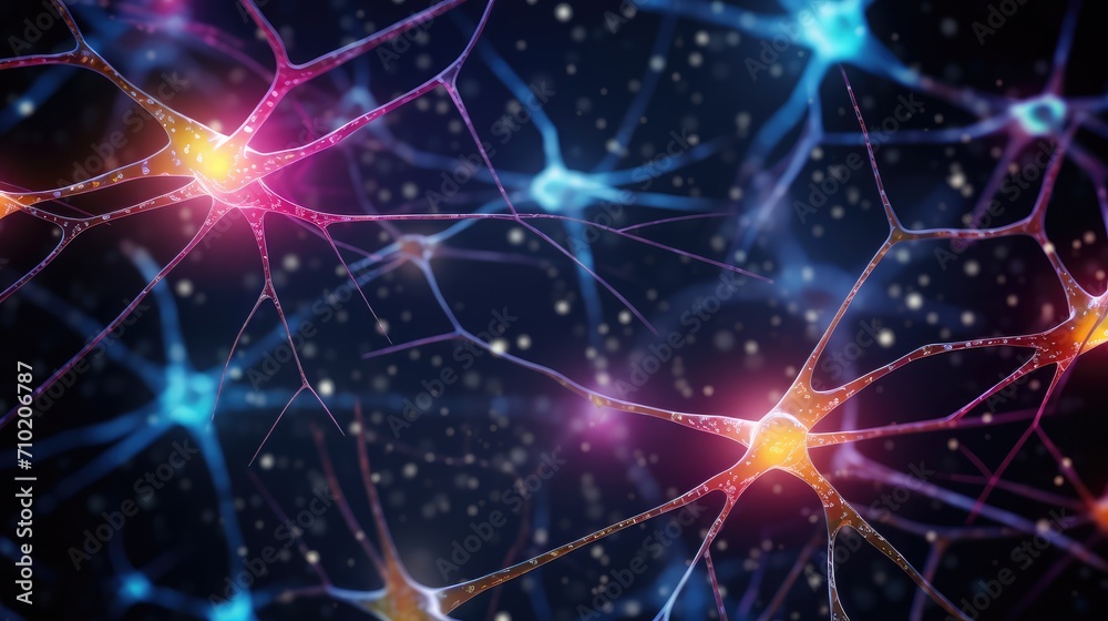 Neuronal human brain axon mind x-ray network: neurons, synapses, brain ...