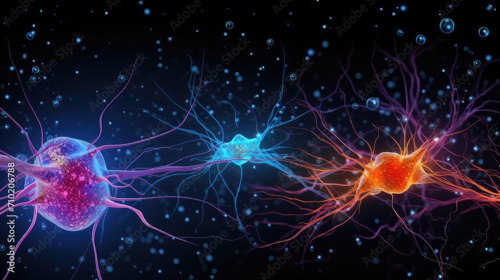 Neuronal human brain axon mind x-ray network: neurons, synapses, brain mapping, neural ...
