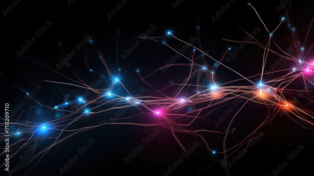 Neuronal Brain network featuring neurons, synapses, vital brain regions like thalamus ...