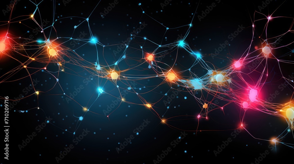 Neuronal Brain network featuring neurons, synapses, vital brain regions ...