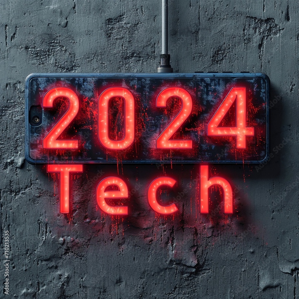 The emblem of 2024. The symbol of the year of Technology Stock ...