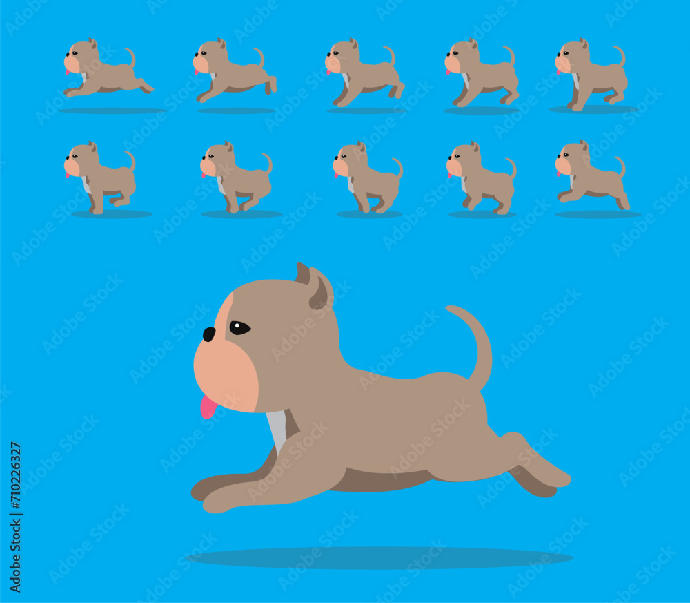 Animal Animation Sequence Dog American Bully Cartoon Vector Stock ...