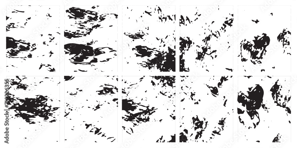 Overlay texture set. Different types of texture stamps (damaged, paint ...