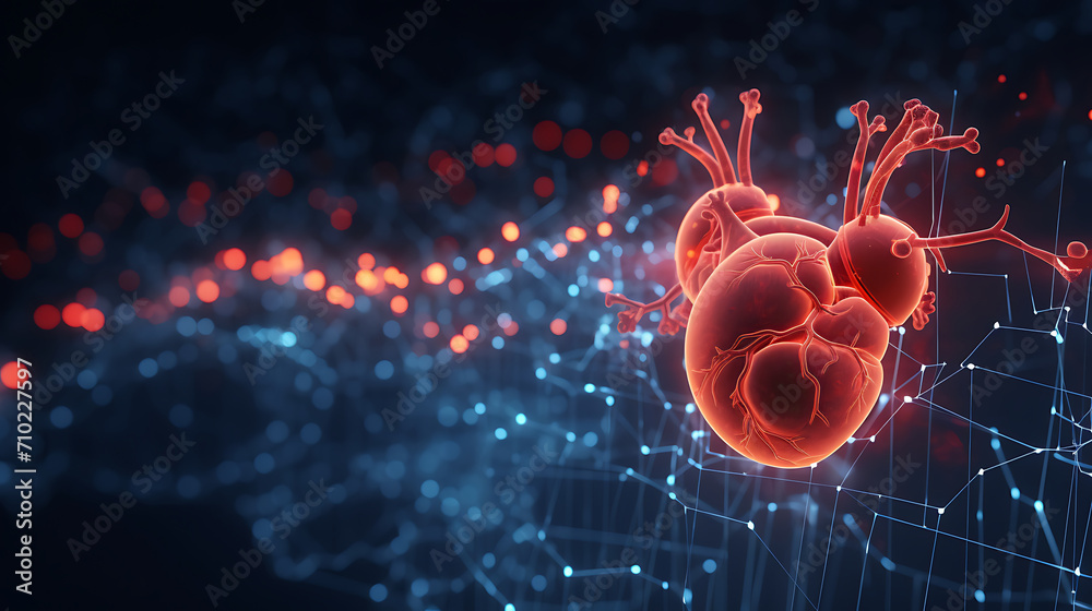 Heartbeat line transforming into a digital AI code, AI role in real ... Heartbeat line transforming into a digital AI code, AI role in real ...