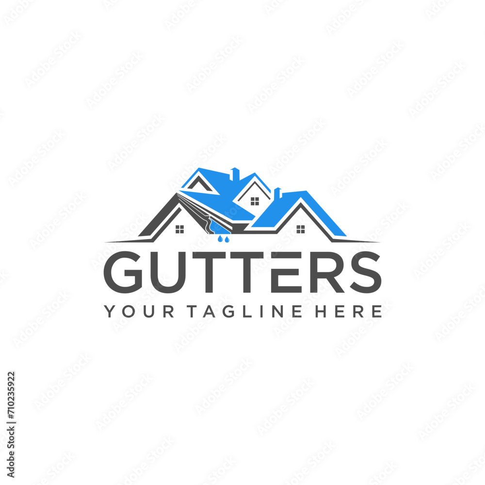House roof gutter logo vector, company logo example, simple ...