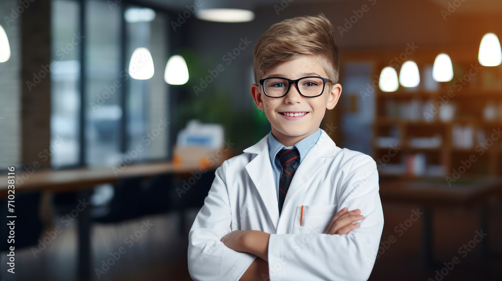 photography of Smiling a boy doctor posing with arms crossed or ...