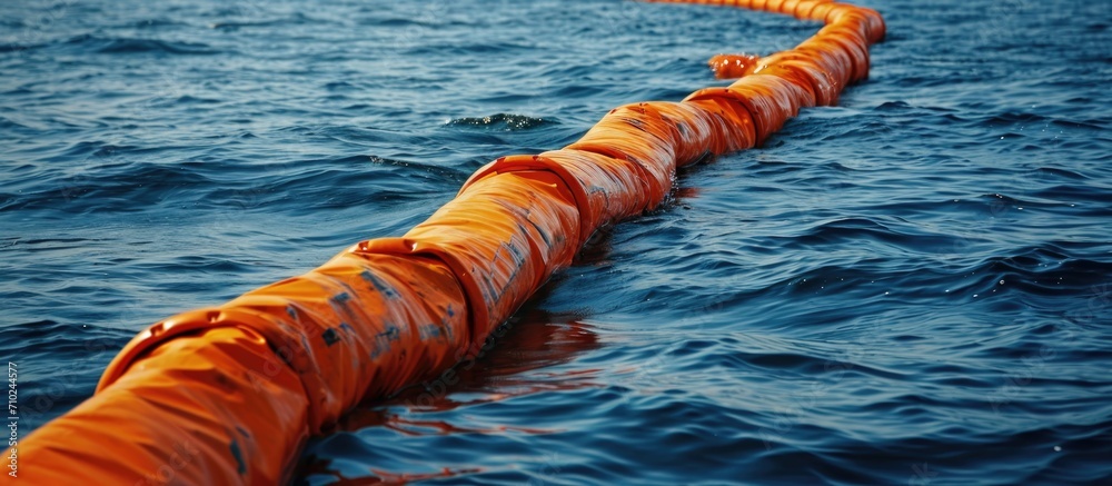 Floating barriers called containment booms are used to control and ...