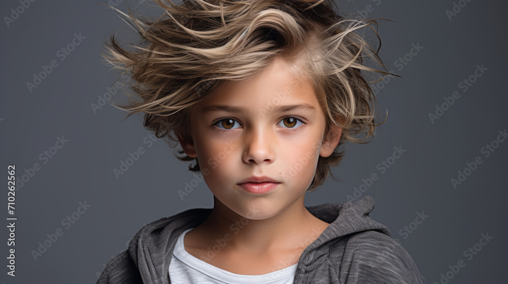 Whimsical Wonder, A Whirling Dance of Untamed Curls Graces the Head of ...