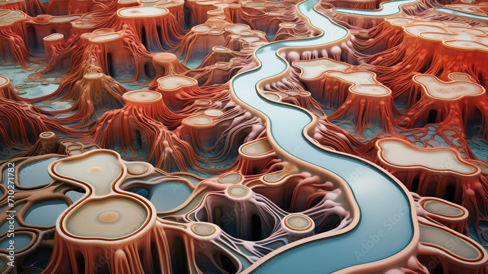 Endoplasmic Reticulum Stream The endoplasmic reticle nucleolus Stock ...