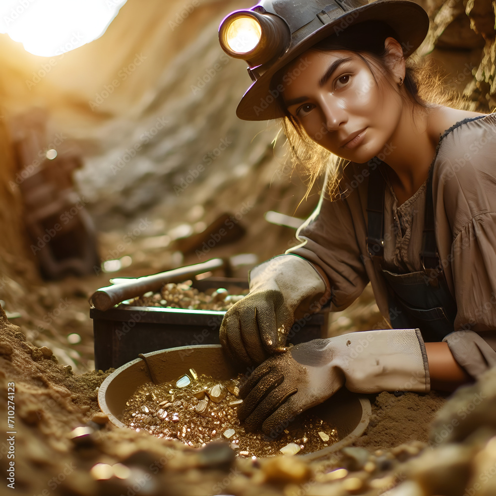Workers digging gold in gold mines, people flocking to gold mines in ...