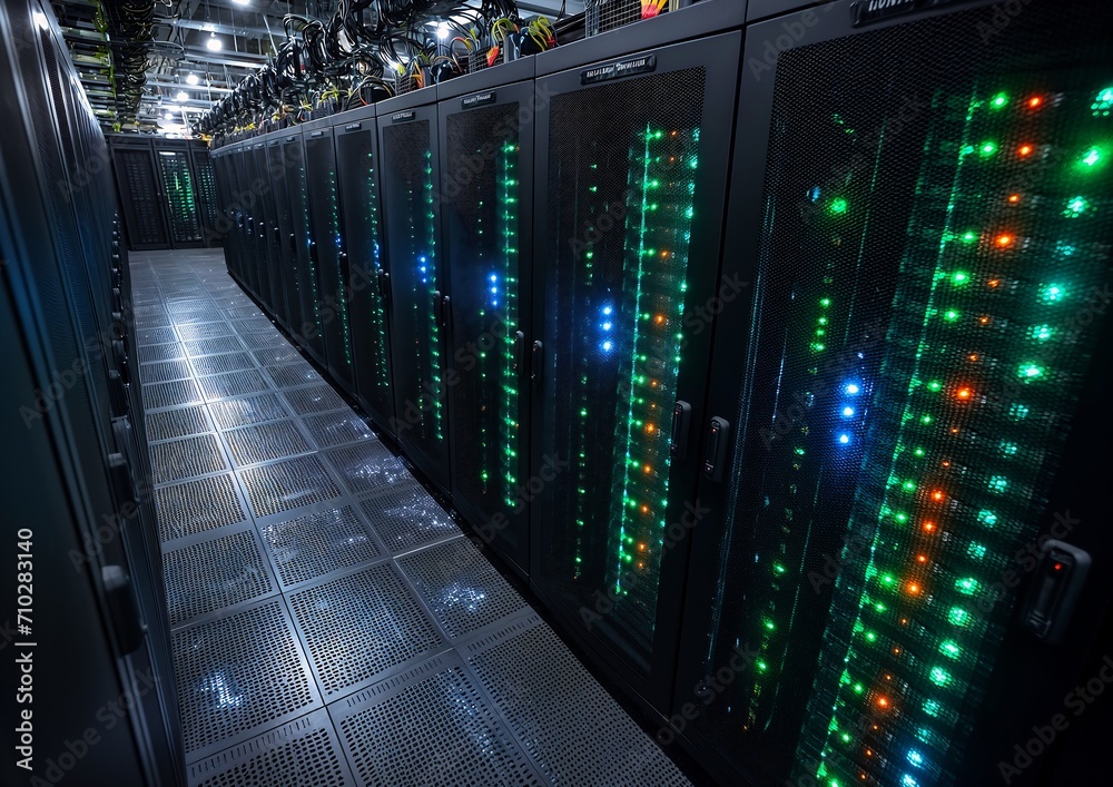 servers data center lights super color graphics white broom closet ...