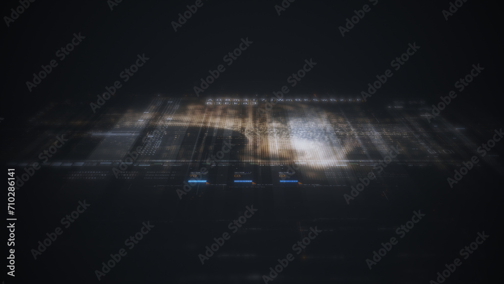 Data matrix simulation UI with cutting-edge digital environment with a ...