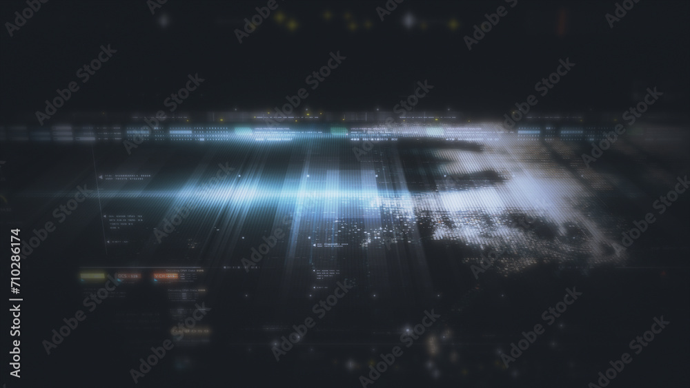 Data matrix simulation UI with cutting-edge digital environment with a ...