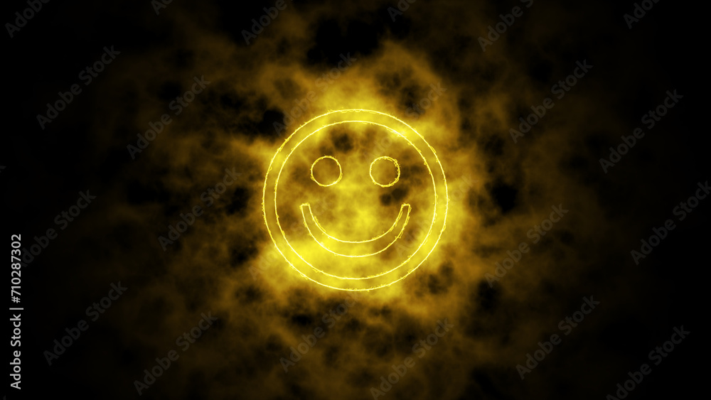 Glowing Smile face neon icon. smile emoticon. Neon smile emotion icon ...