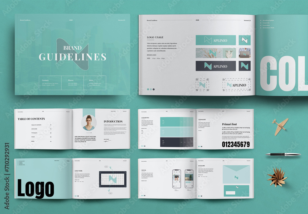 Modelo de Brand Guideline Template do Stock | Adobe Stock