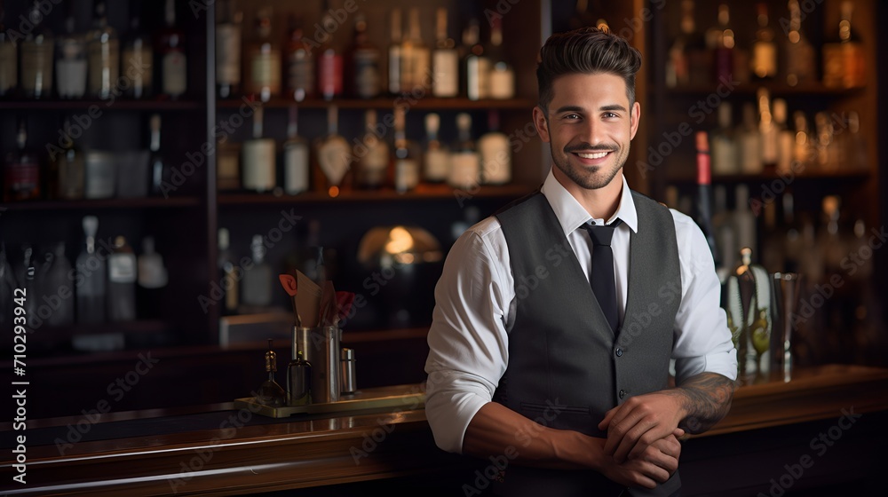 Bartender at a clean background for professional portraits , bartender ...