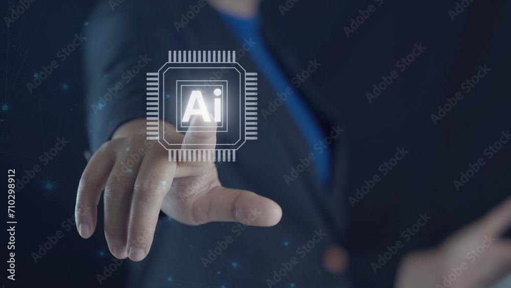 Ai technology, Artificial Intelligence. women using technology smart ...