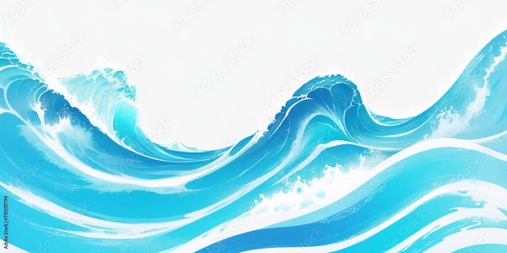 Abstract blue and white water ocean wave and curved line background ...