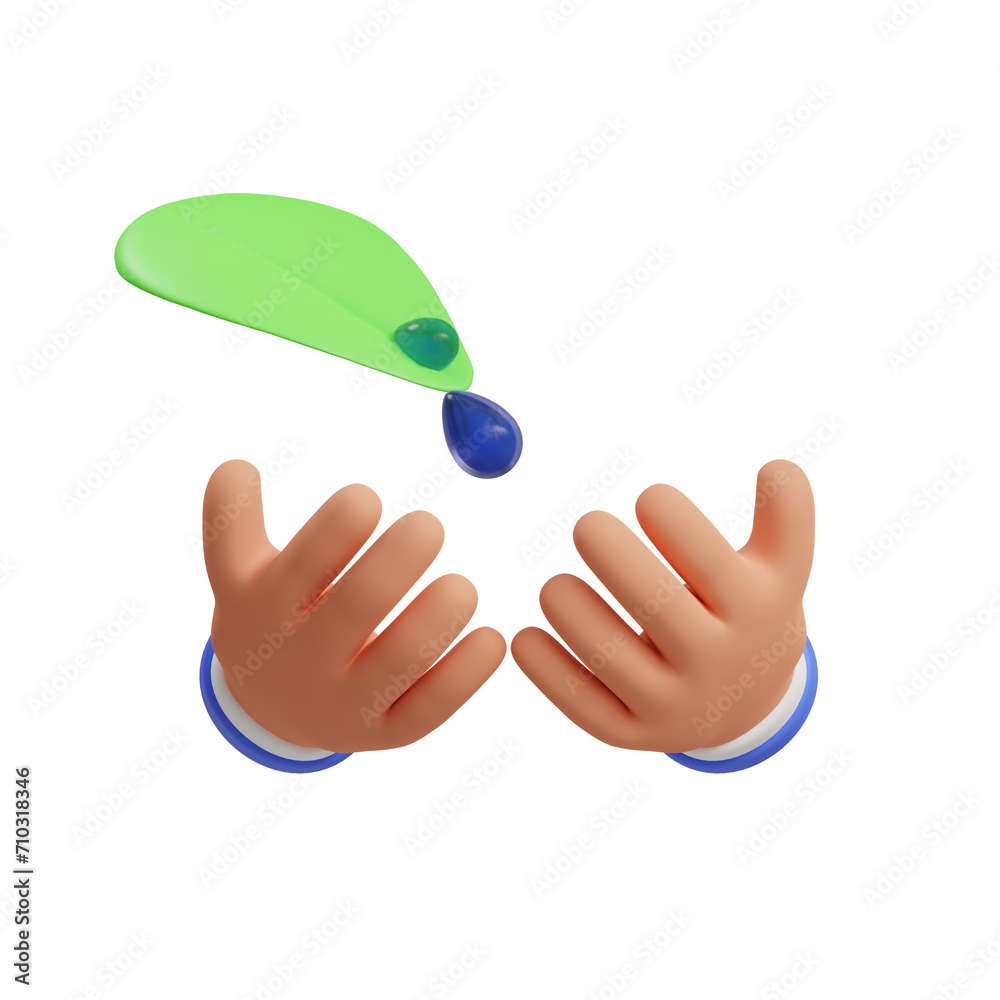 3D Save Water Model Making Every Drop Count. 3d illustration, 3d ...