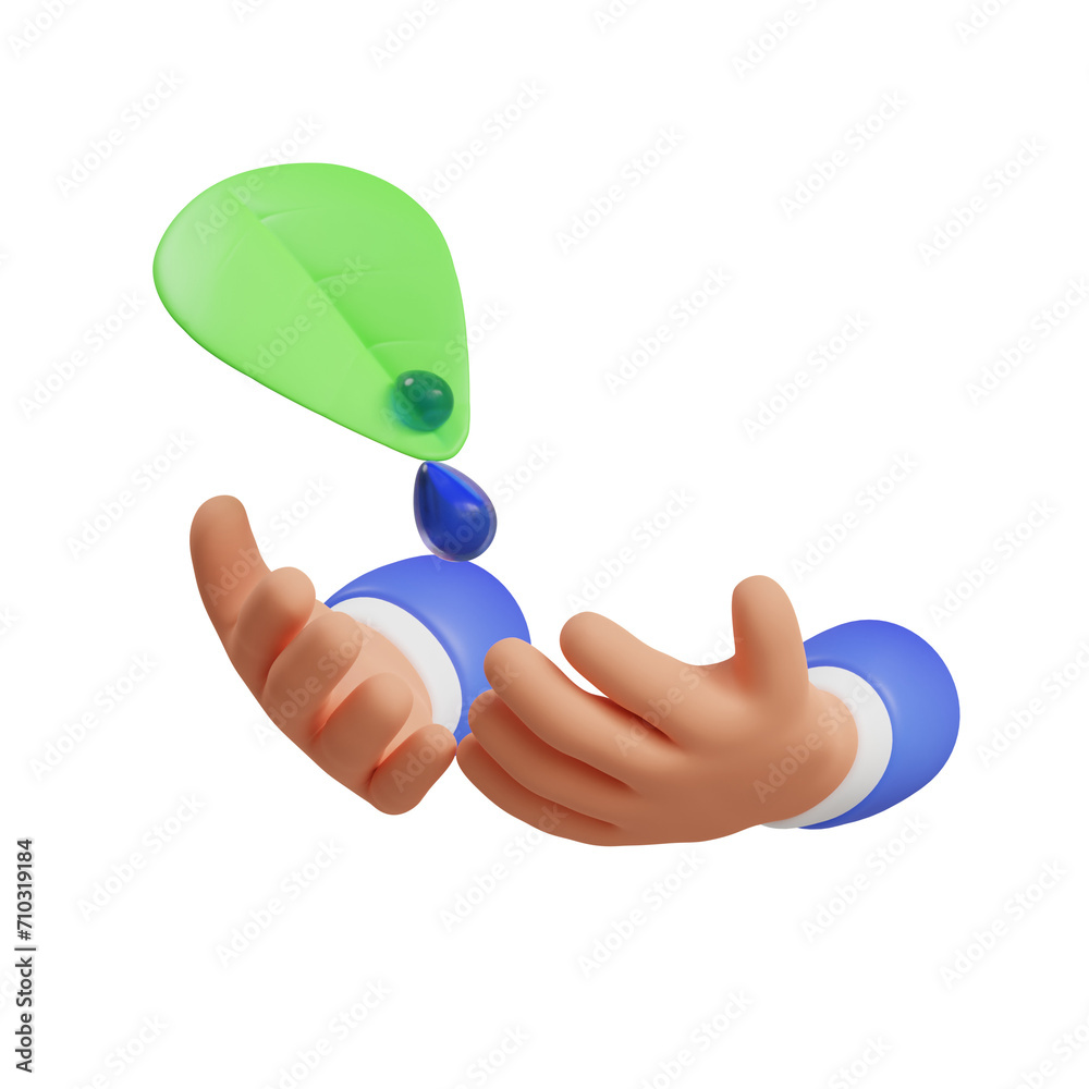 3D Save Water Model Making Every Drop Count. 3d illustration, 3d ...