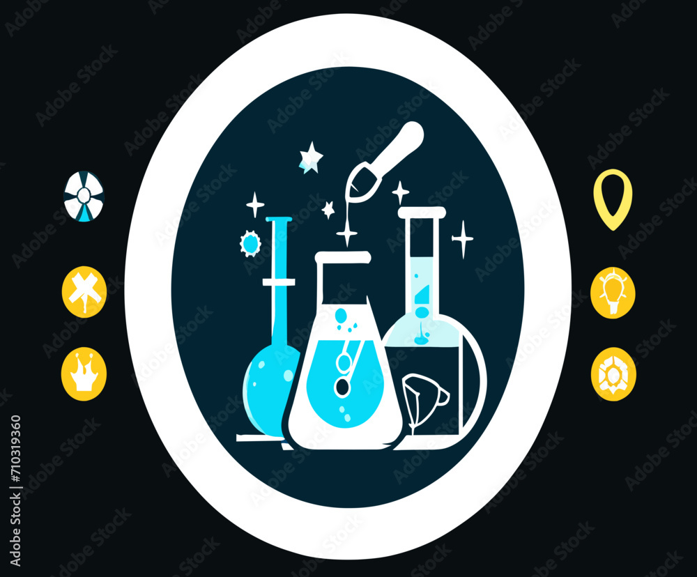 Lab safety symbols in a circle vektor icon illustation Stock Vector ...