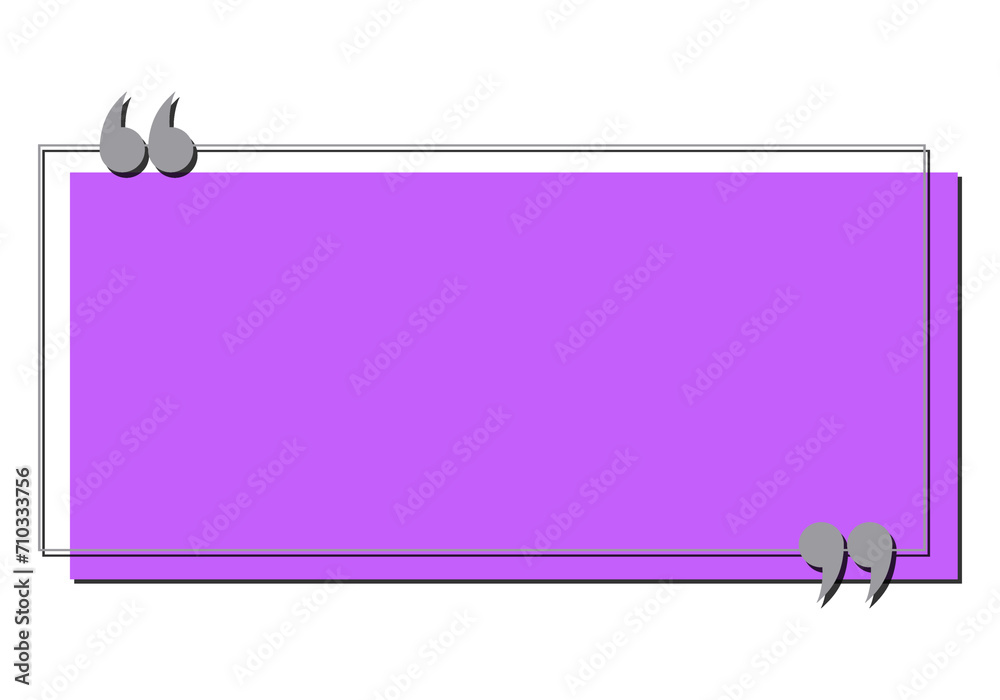 Purple Blank Card with Border Line and Quotation Marks. Can be used as ...