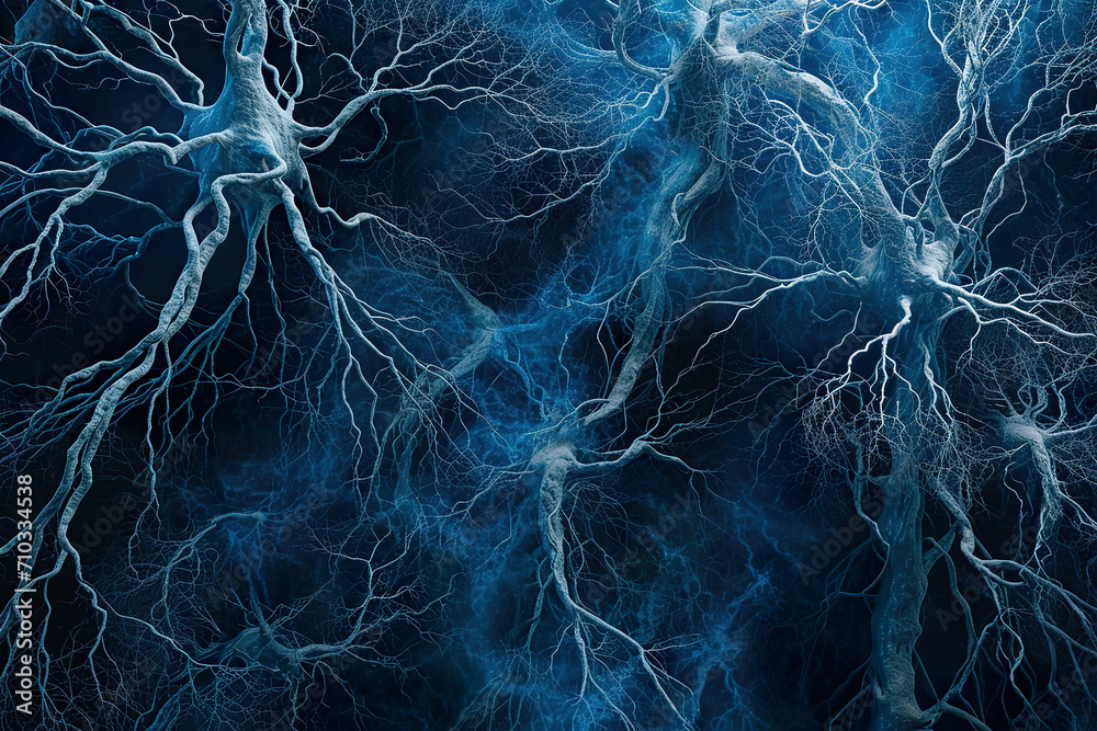 Electron microscopy of brain neural network. Stock Illustration | Adobe ...