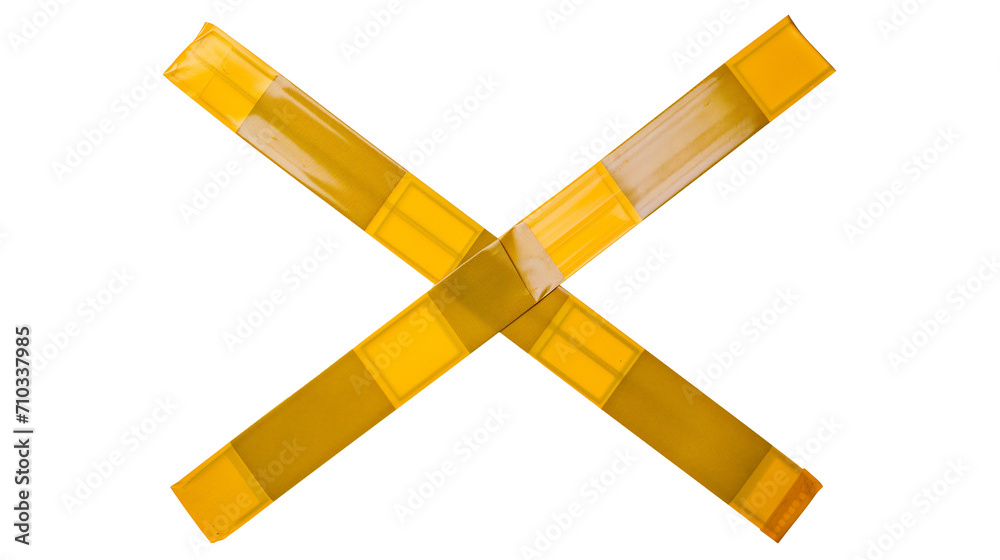 X shape barricade tape isolated on white transparent background, Police ...