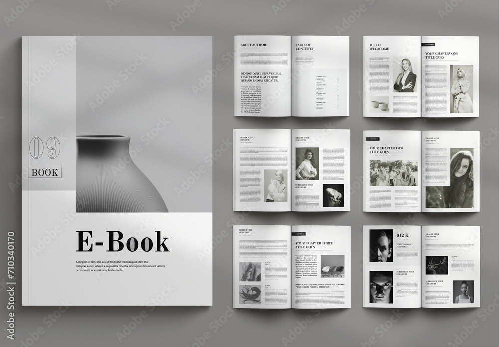 MinimalE-Book Template Layout Stock Template | Adobe Stock