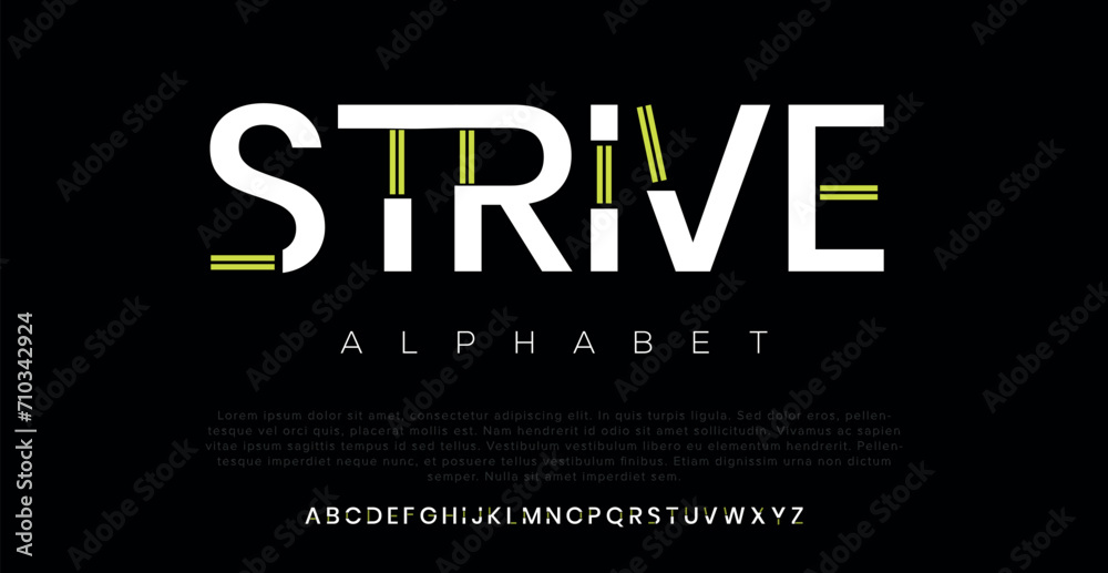 Strive Modern luxury alphabet letters font and logo. Typography Elegant ...
