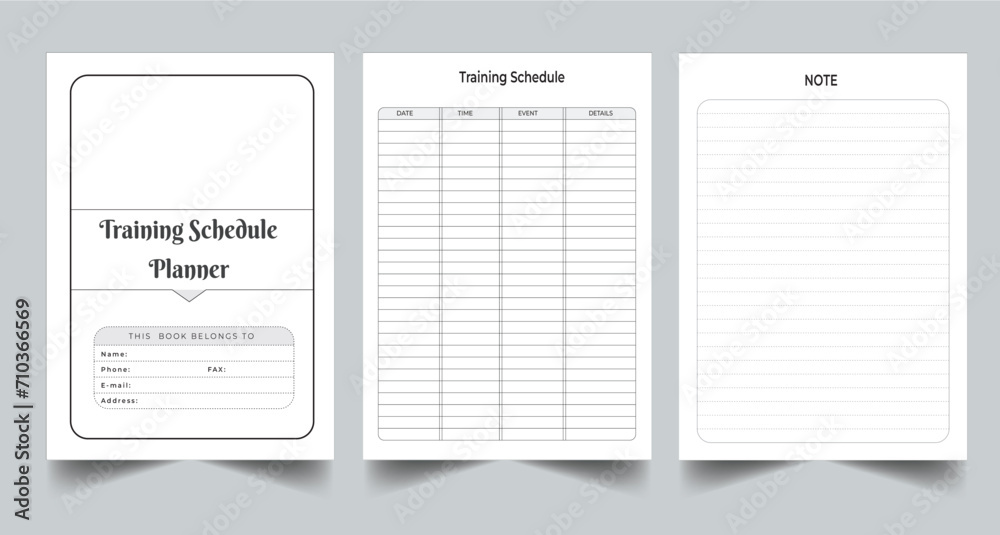 Editable Training Schedule Planner Kdp Interior printable template ...