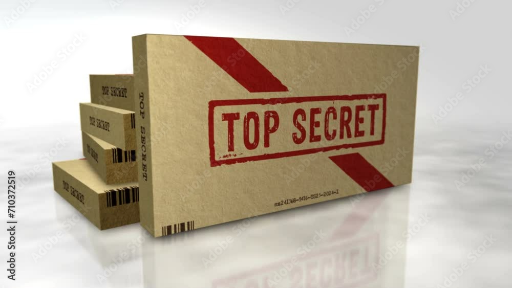 Vidéo Stock Top secret box. Confidential documents Cardboard pack ...
