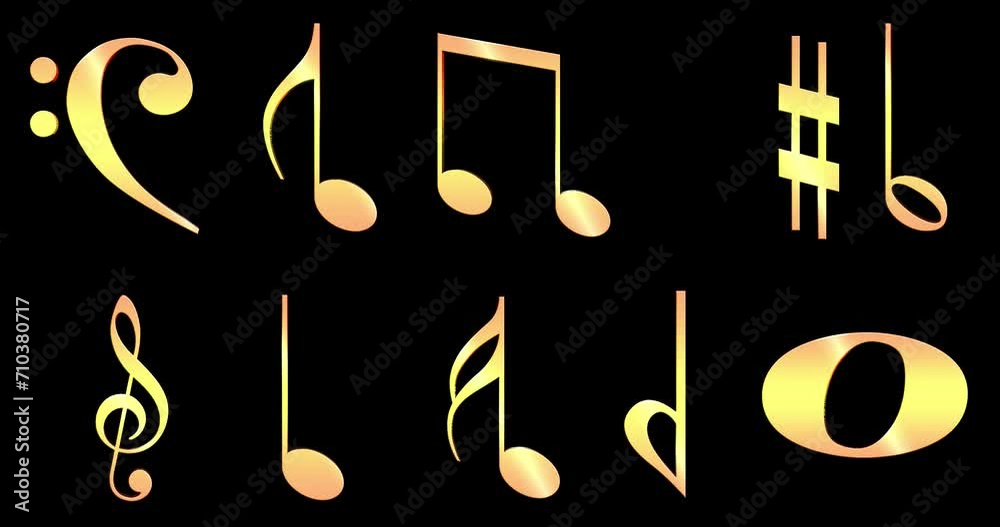 4K Music Note Animation for melody sound and orchestra concert. notes ...