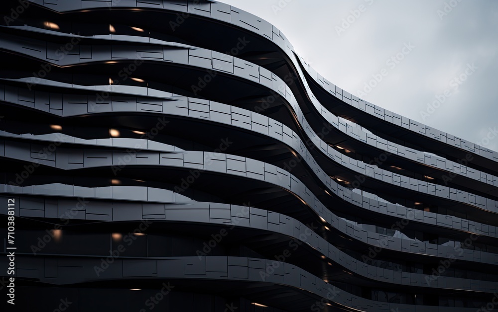 Modern architecture with flowing balconies creating an undulating ...