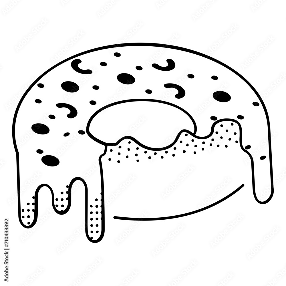 leavened fried dough with Melting Jam isometric concept, Ring Shaped ...