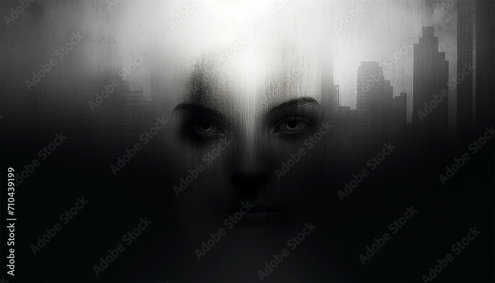Mystical creepy creature in the shadows. Scary ghost human with smoke ...